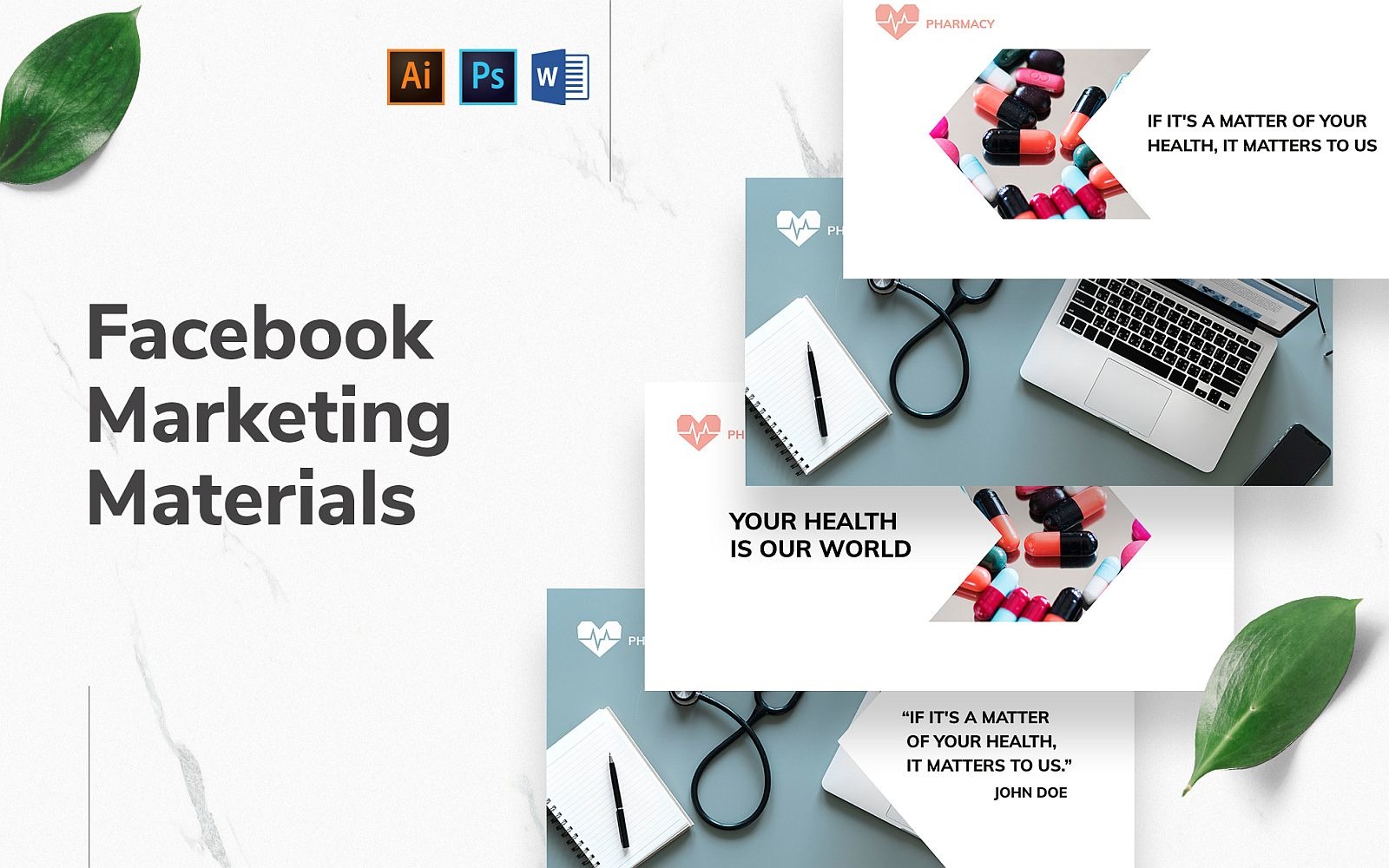 Pharmacy Facebook Cover and Post #165084 - TemplateMonster