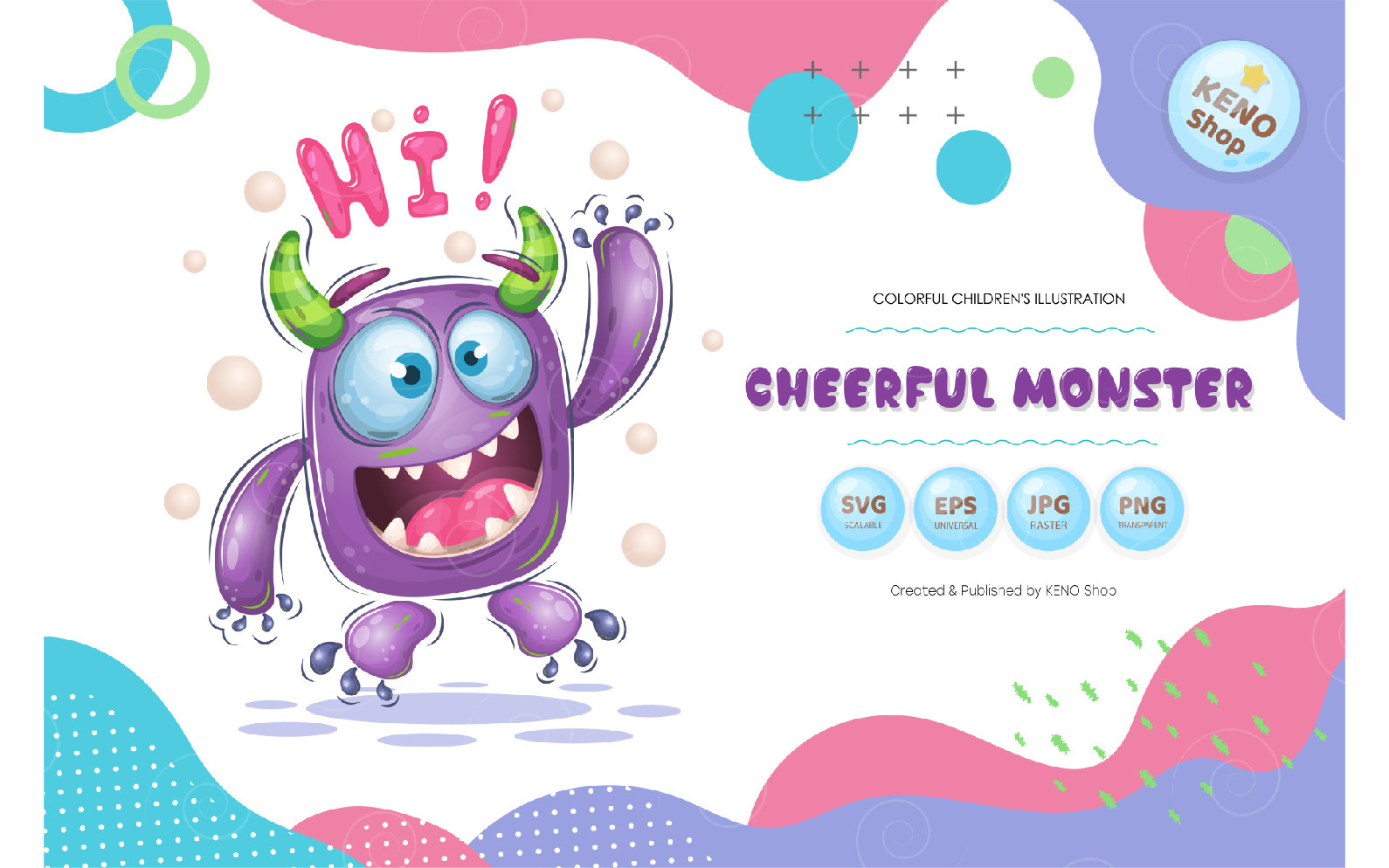 Cheerful Cartoon Monster - Vector Image - TemplateMonster