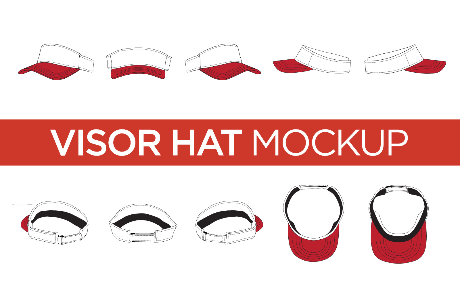 Visor Hat - Vector Template Mockup #165262 - TemplateMonster