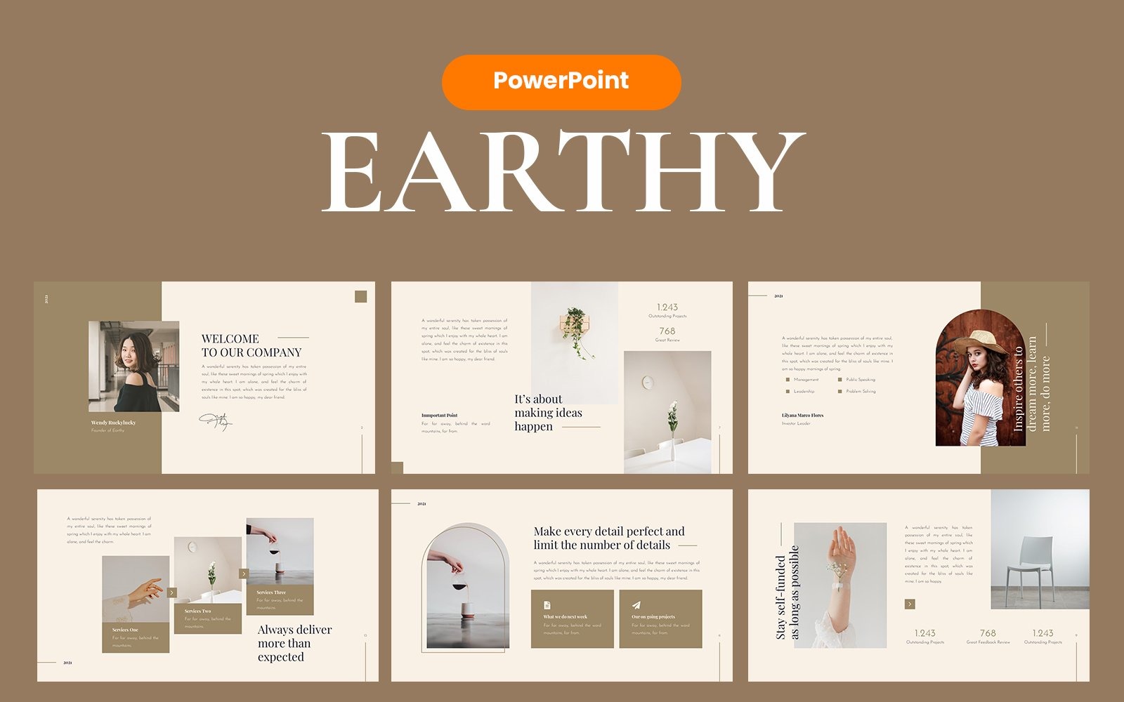 Earthy Elegant PowerPoint template #166529 - TemplateMonster