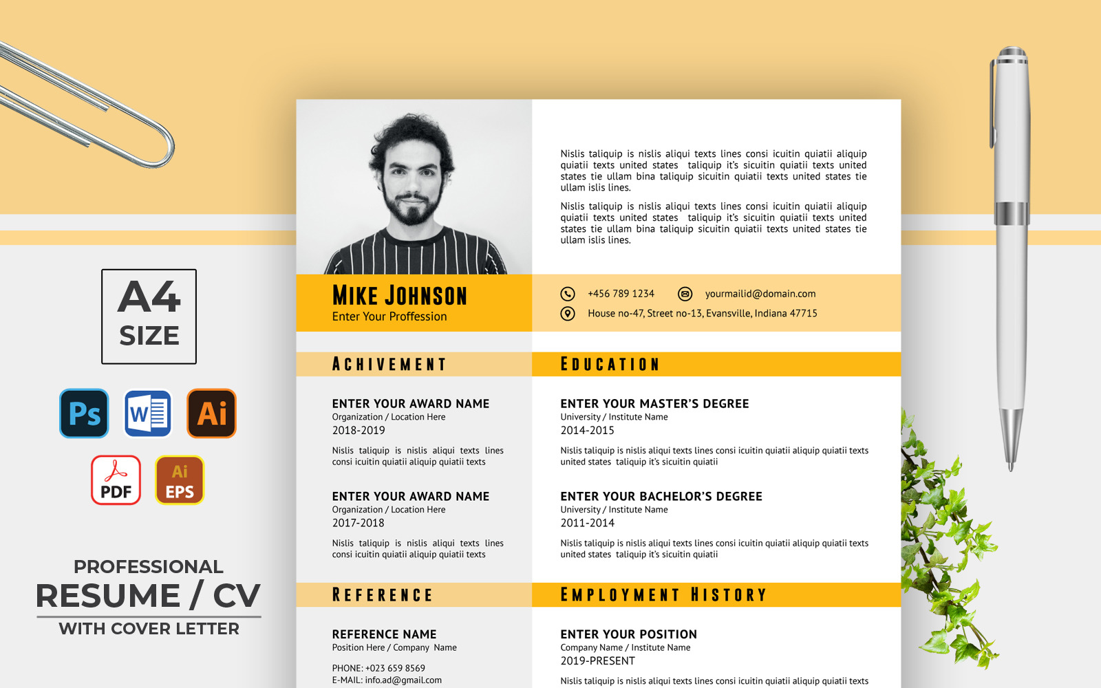 Resume Format CV Template Simple Design - TemplateMonster