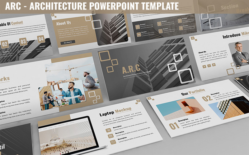 Arc - Architecture Powerpoint Template - TemplateMonster