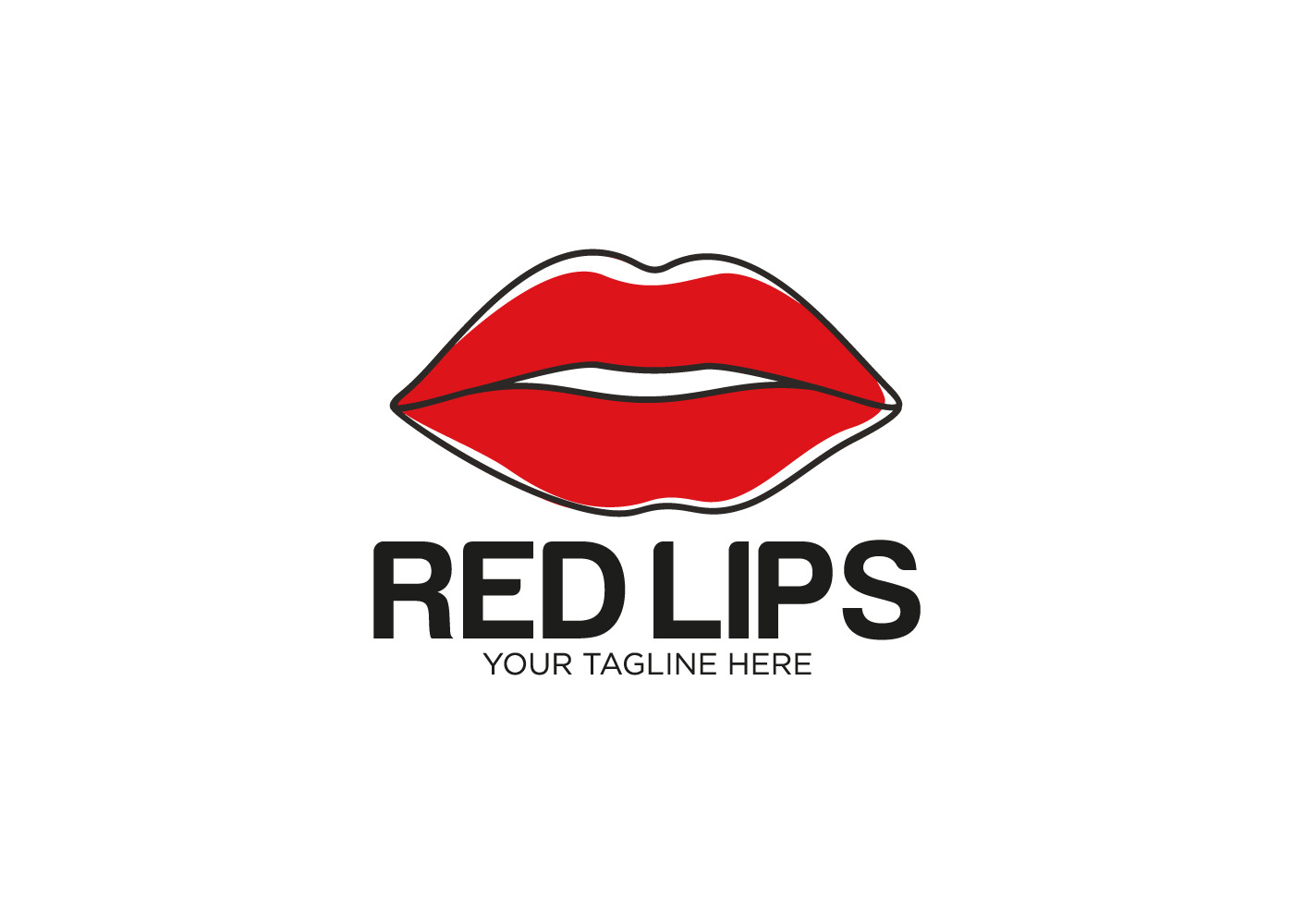 Sexy Red Lips Logo Template #172226 - TemplateMonster