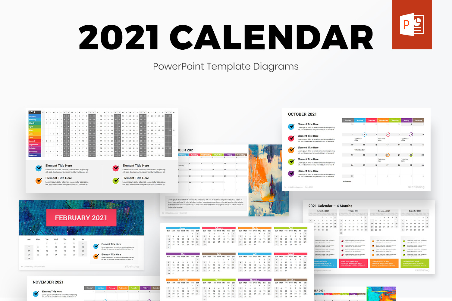 2021 Kalender-PowerPoint-Diagramme #175470 - TemplateMonster