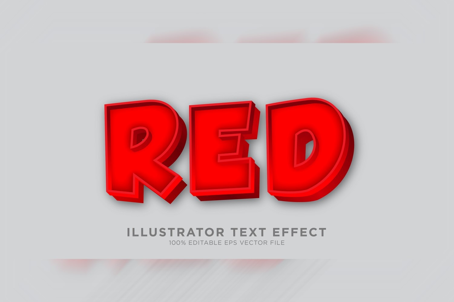 Red illustrator Text Effect Illustration - TemplateMonster