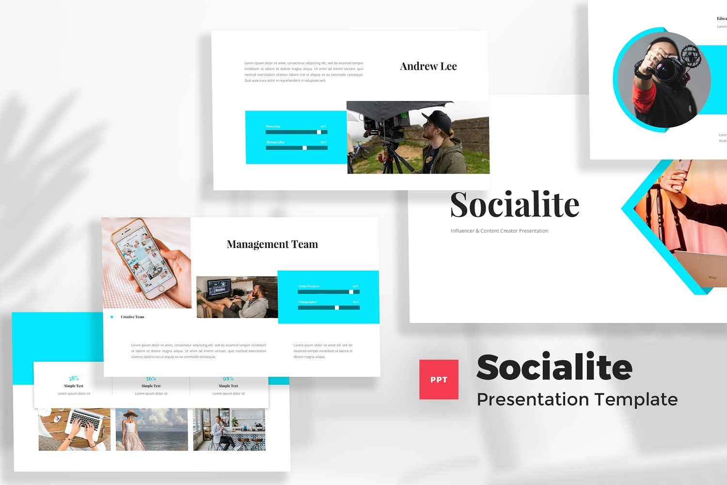 Socialite - Plantilla de PowerPoint para creadores de contenido e influenciadores