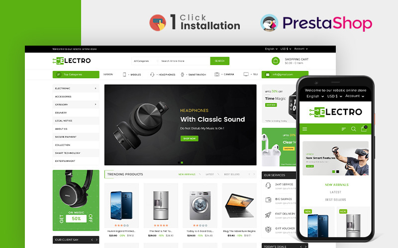 Electro Electronics Prestashop Theme - TemplateMonster
