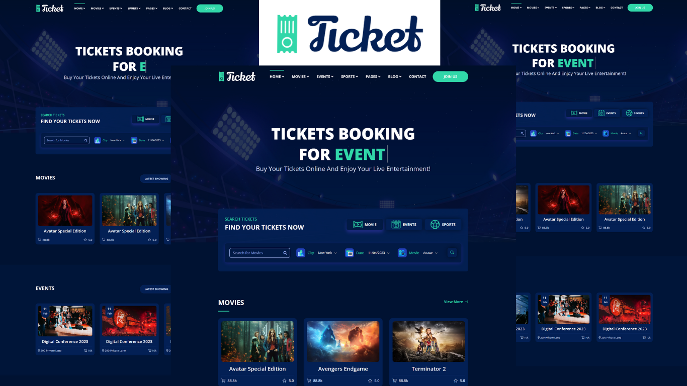 Ticket - Online Ticket Booking Website HTML5 Template