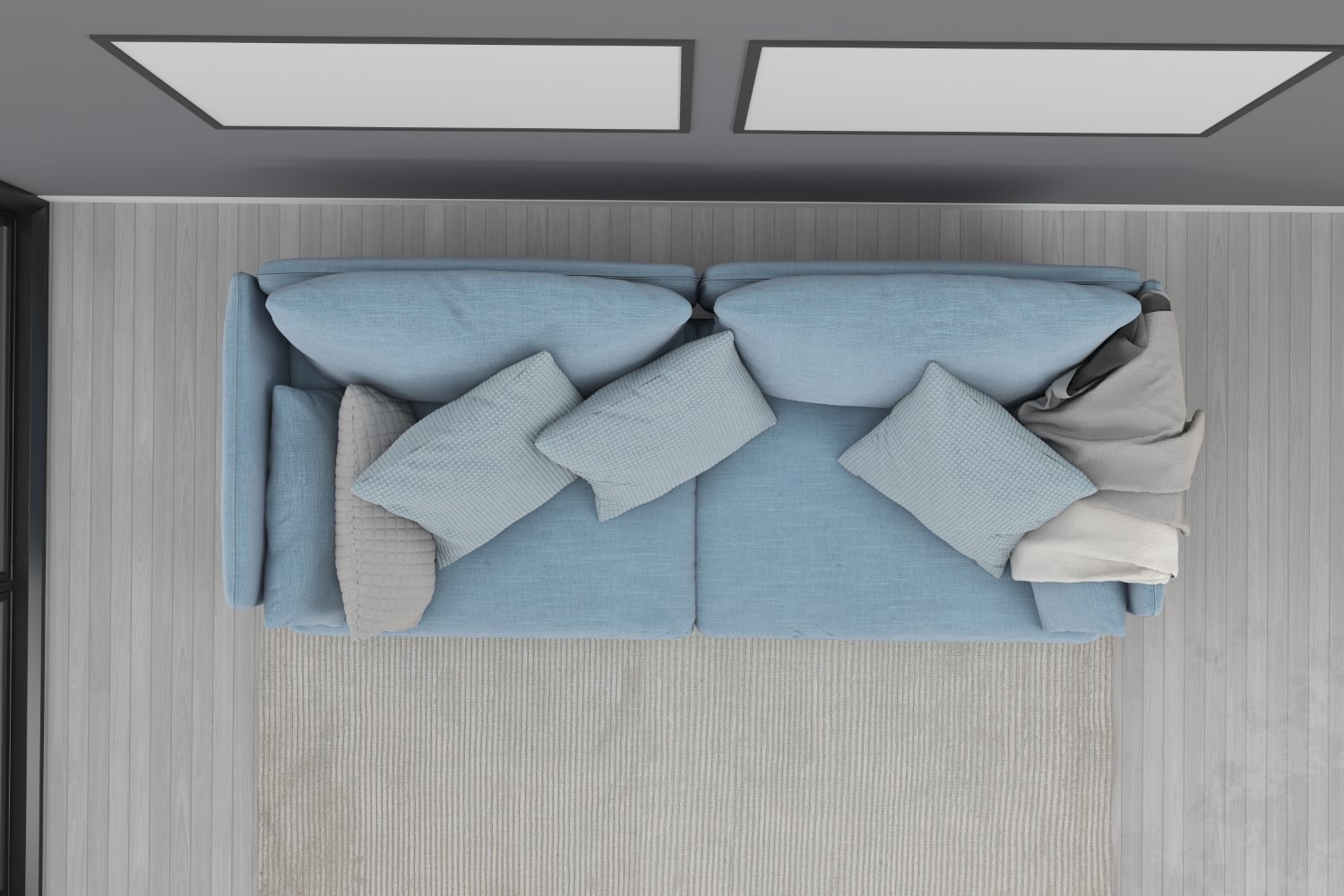 Top View Living Room French Sofa 2 Product Mockup