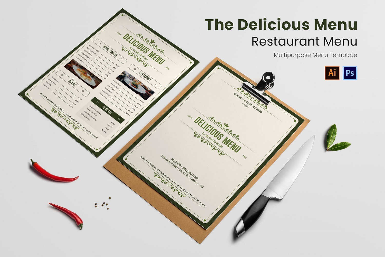 Delicious Restaurant Menu #181210 - TemplateMonster