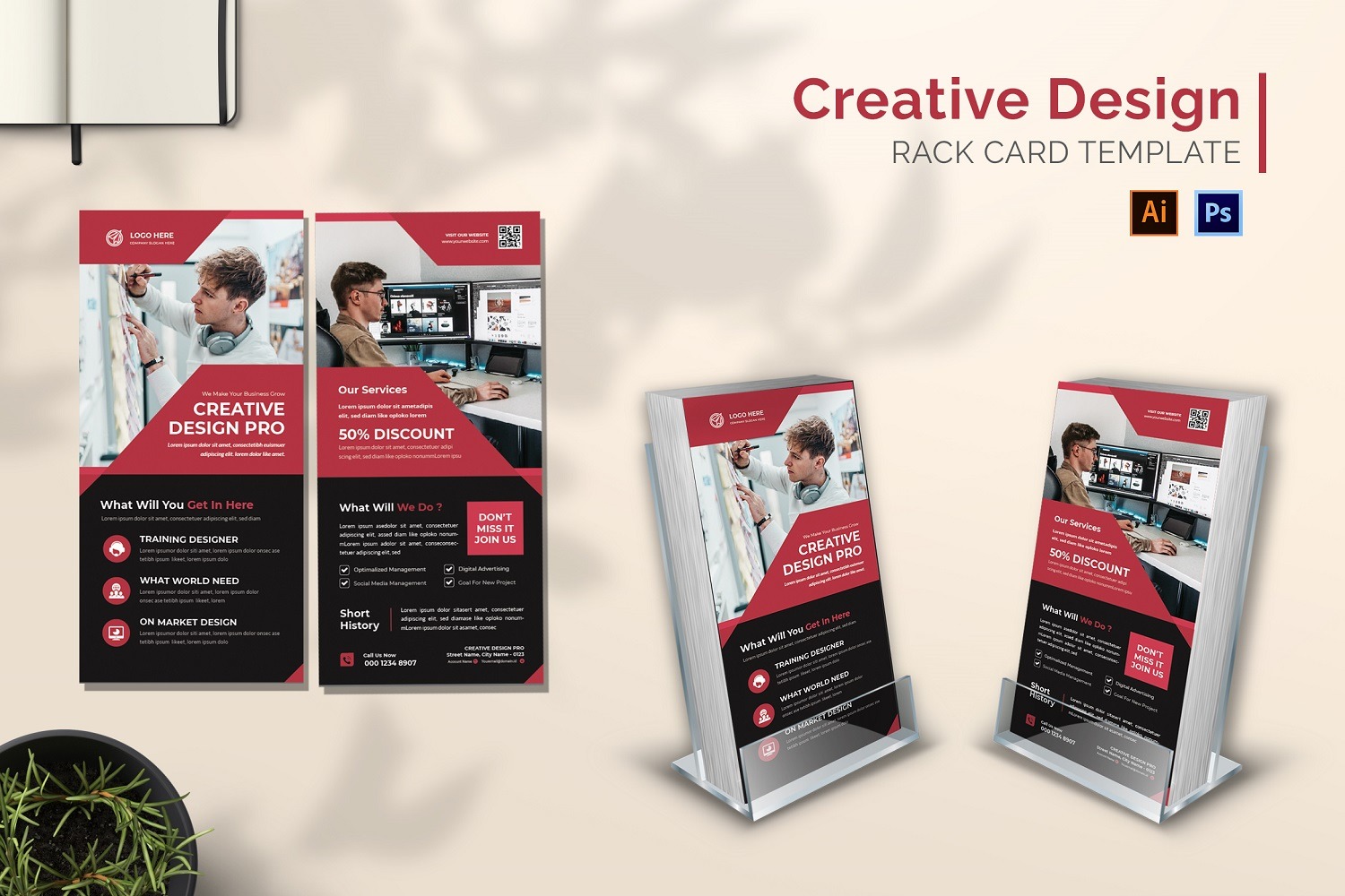 Creative Design Rack Card Brochure #181866 - TemplateMonster