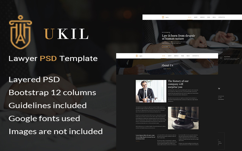 Ukil – Lawyer PSD Template #181825 - TemplateMonster