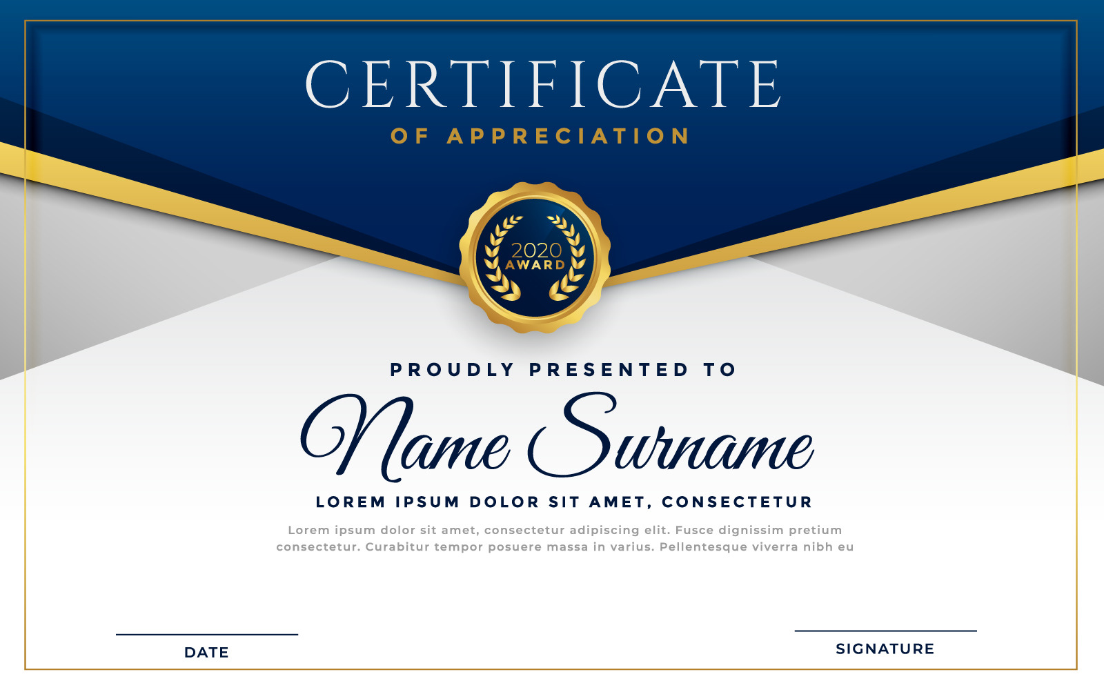 New Award Certificate Template 181954 TemplateMonster