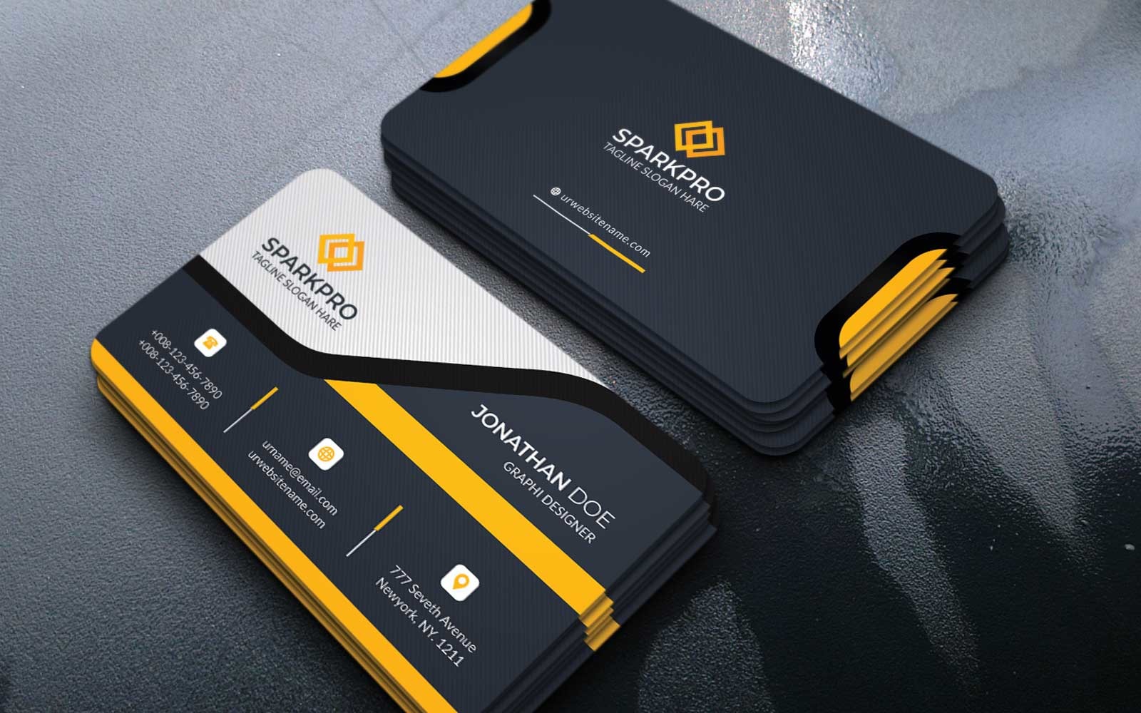 Corporate Business Card Pro #183066 - TemplateMonster