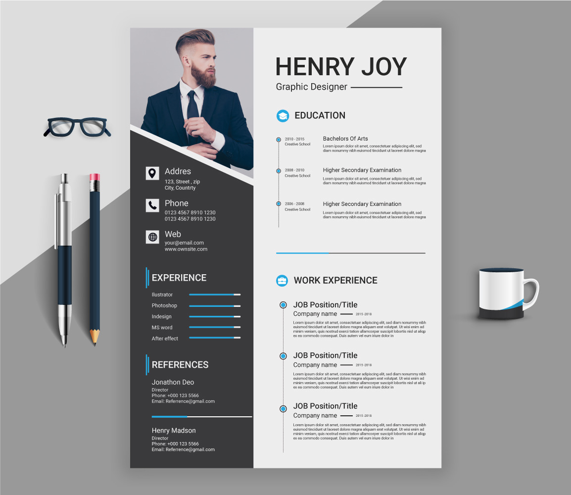 Henry Joy Professional Resume Template - TemplateMonster