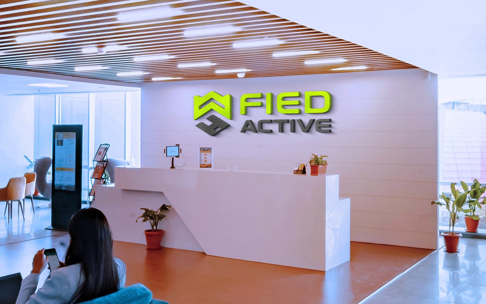 Logo Mockup Sign on Office Reception Product Mockup