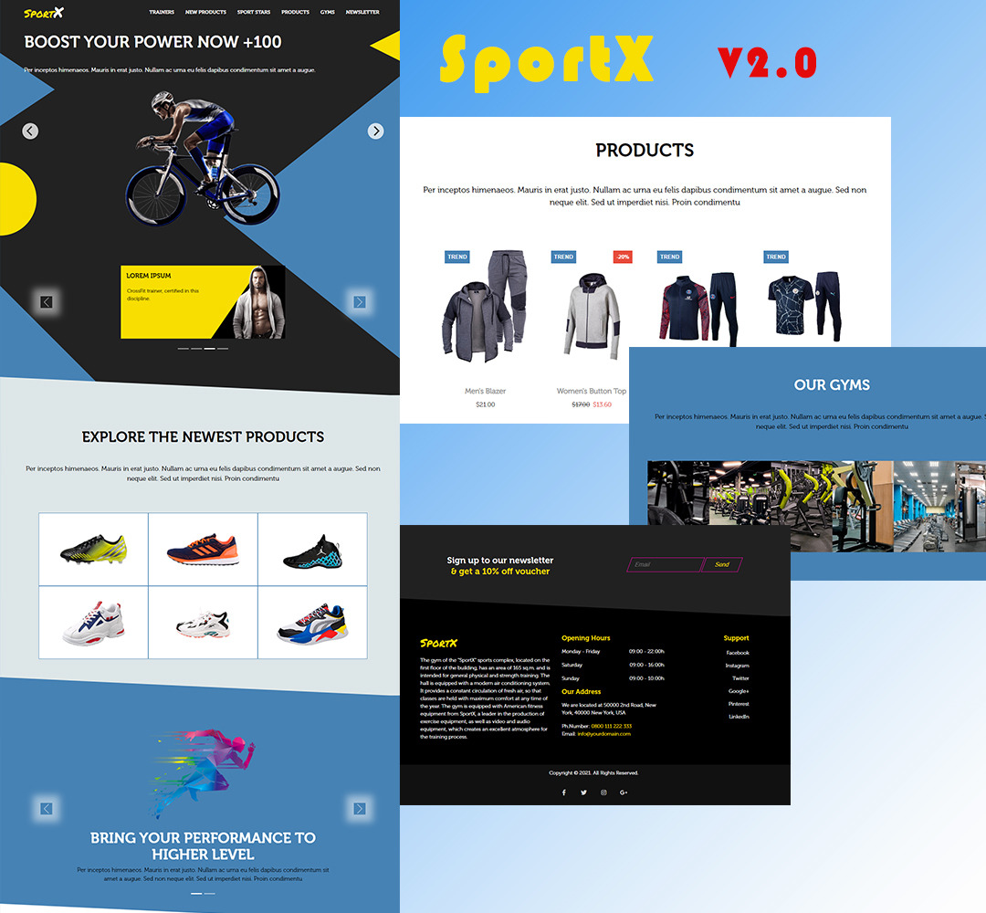 SportX- Fully Responsive Landing Page Template