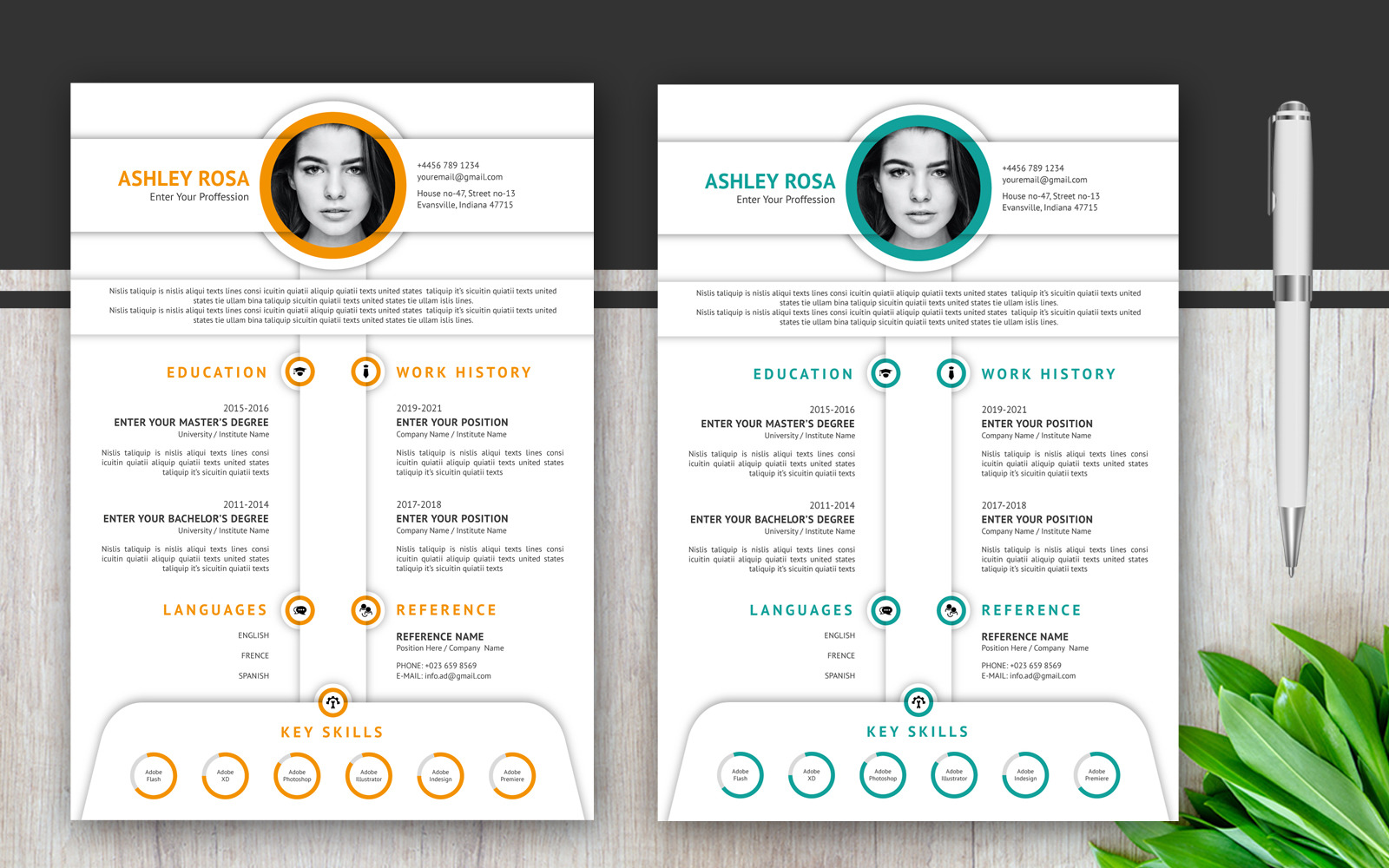 White Shadow - CV Form - Printable Resume Template