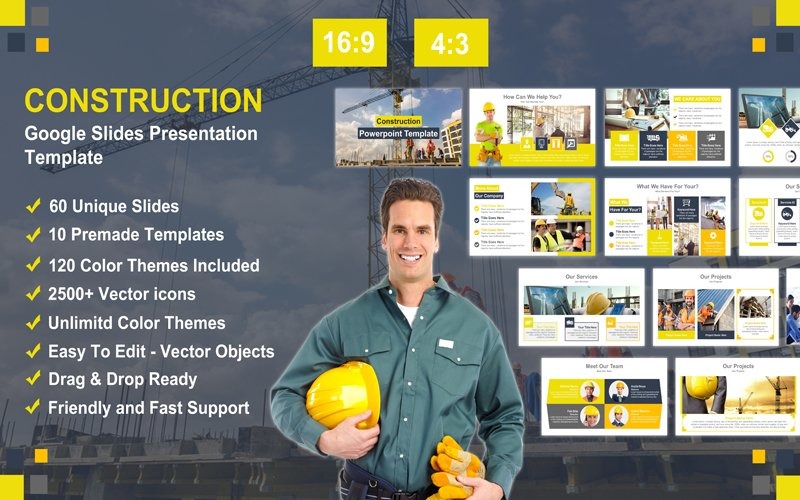 Construction Google Slides Presentation Template