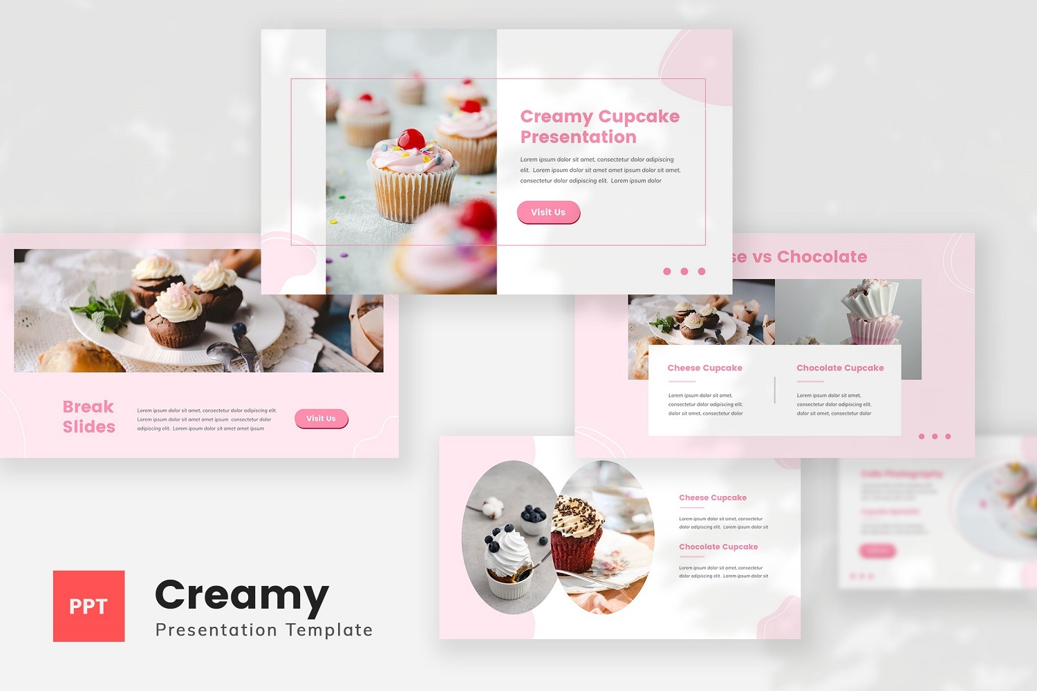 Creamy - Cupcake PowerPoint Template - TemplateMonster