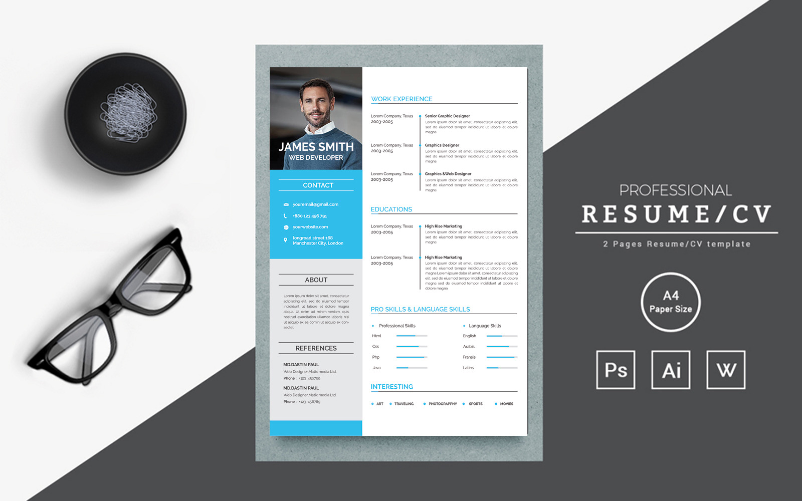 James – Web Designer Resume Template - TemplateMonster