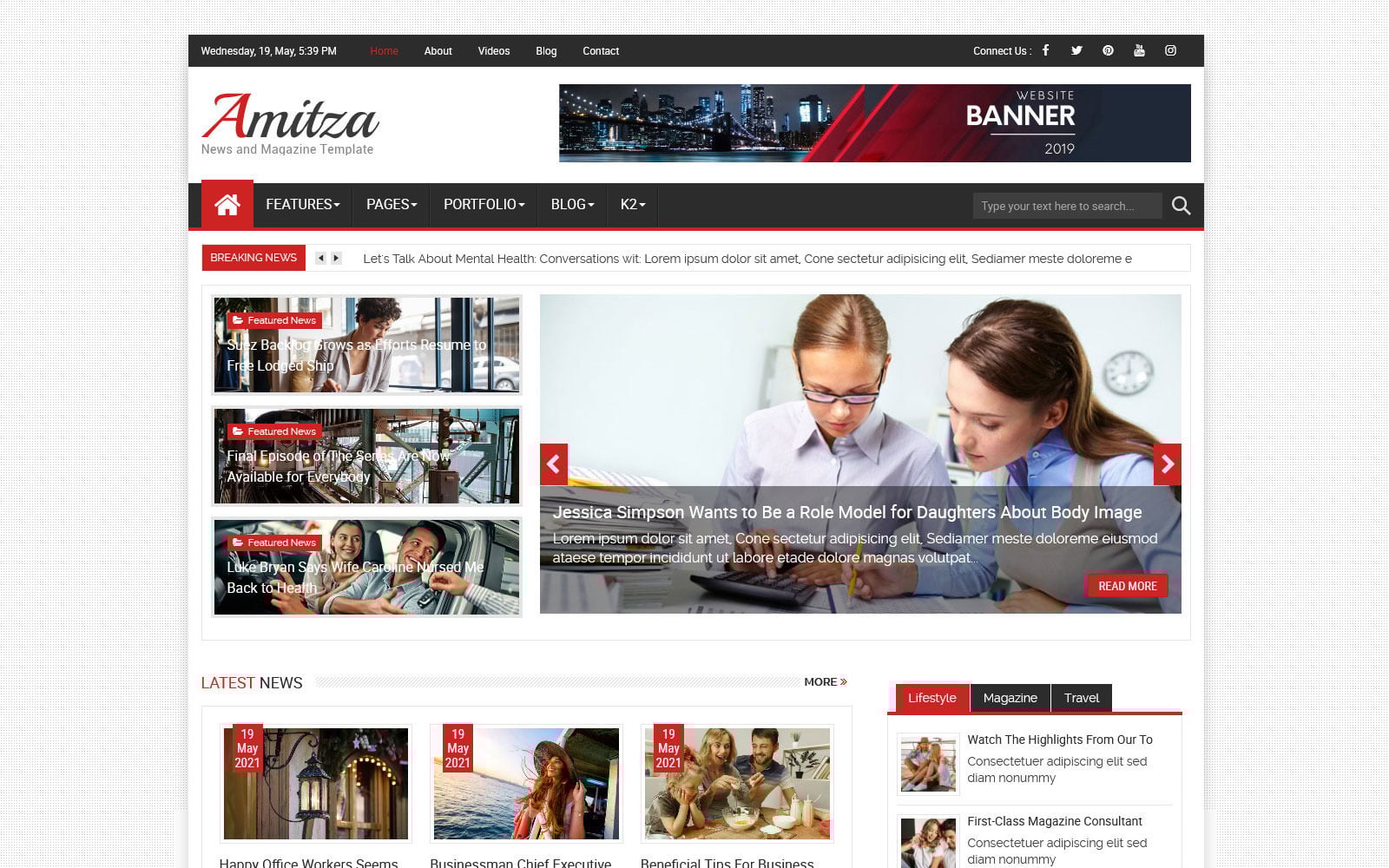 Amitza News and Magazine Joomla 4 and Joomla 3 Template