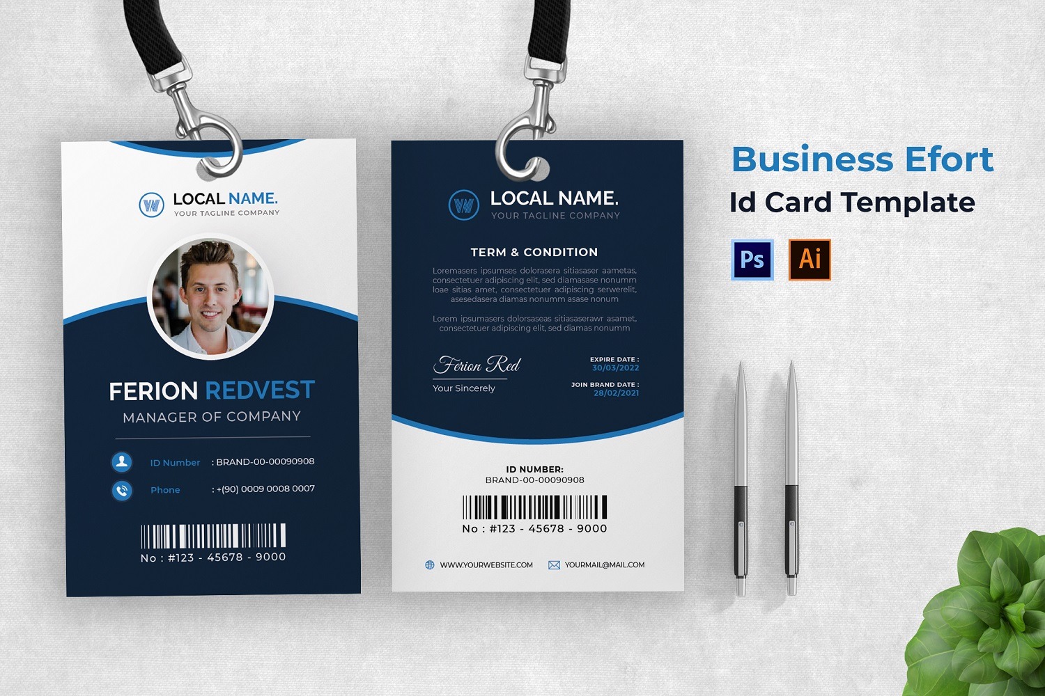 Business Effort Id Card Print Template - TemplateMonster