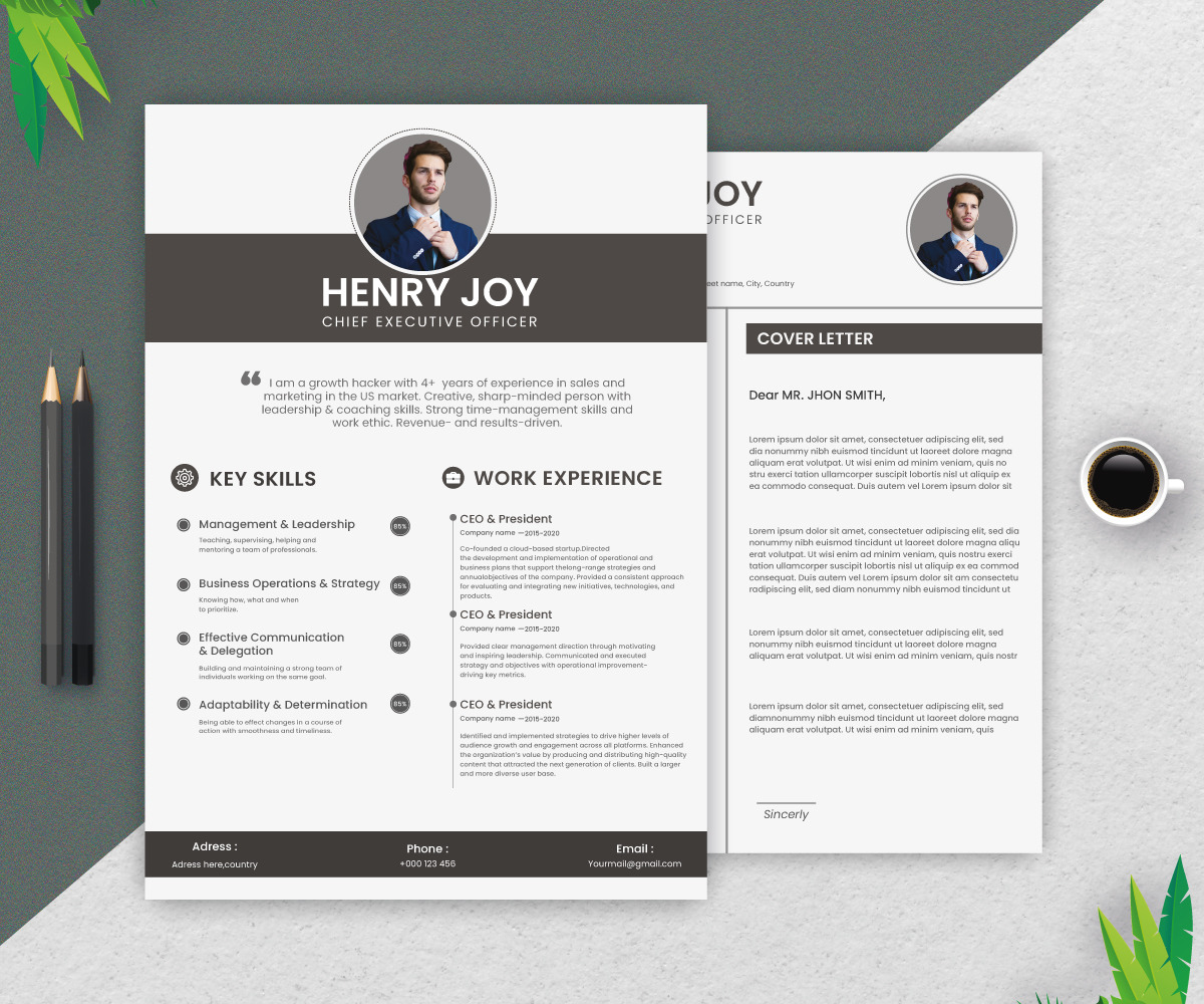 Clean and Professional CV Resume Template. - TemplateMonster