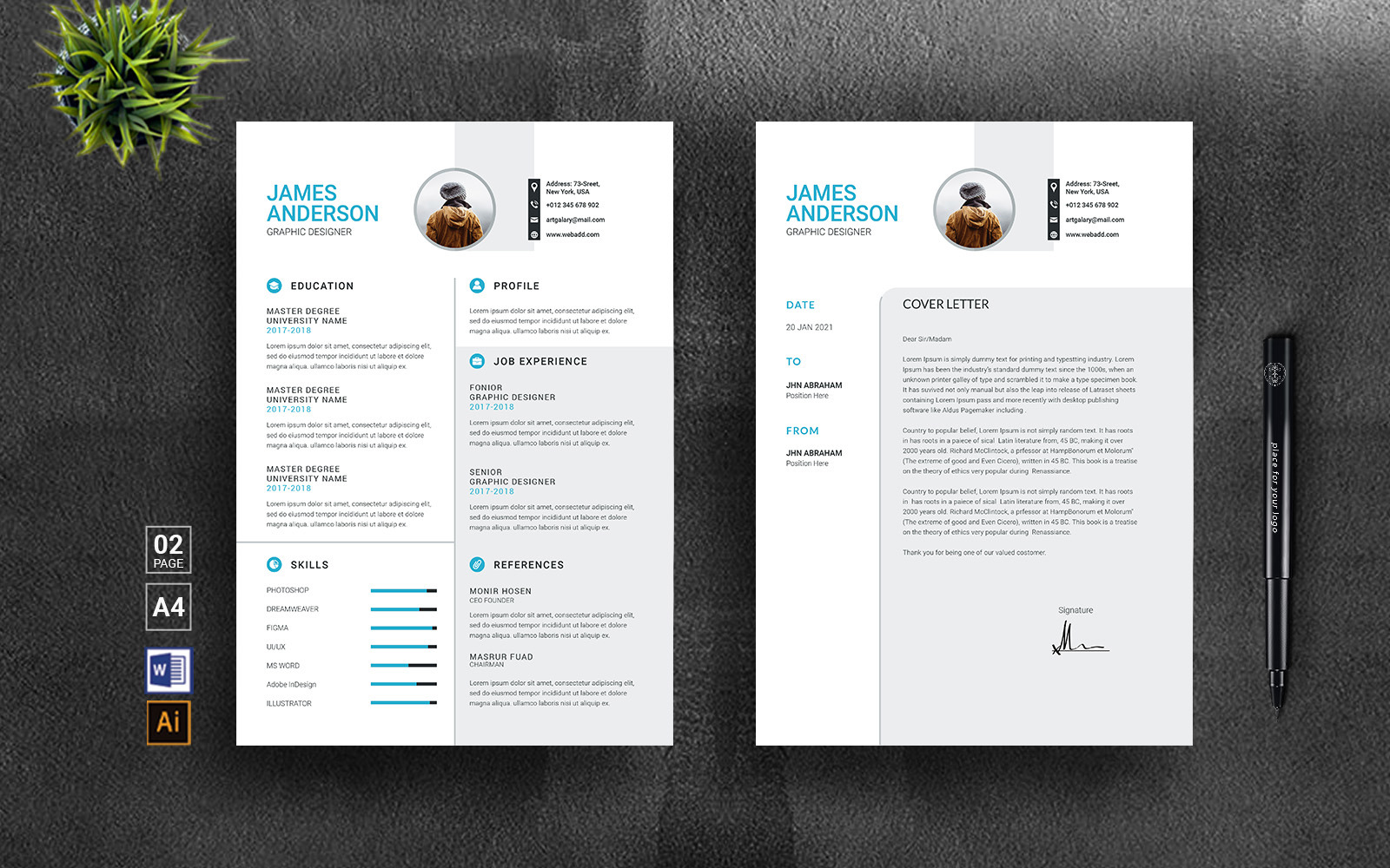 James Creative Resume Template #185536 - TemplateMonster