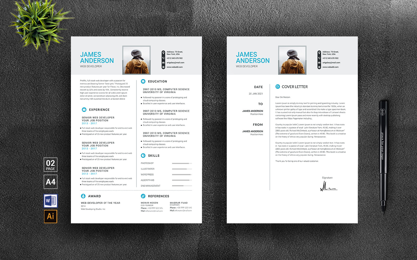 Modern premium Resume Template #186079 - TemplateMonster