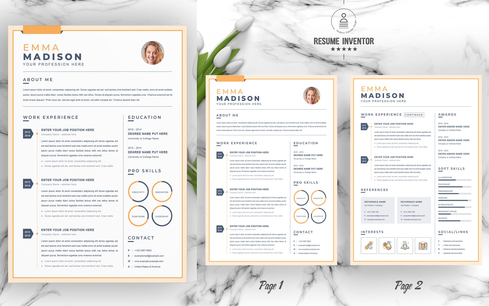 Emma / Printable Resume Templates #186176 - TemplateMonster