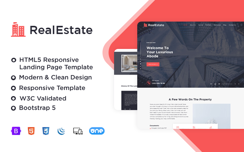 RealEstate - Responsive Landing Page Template
