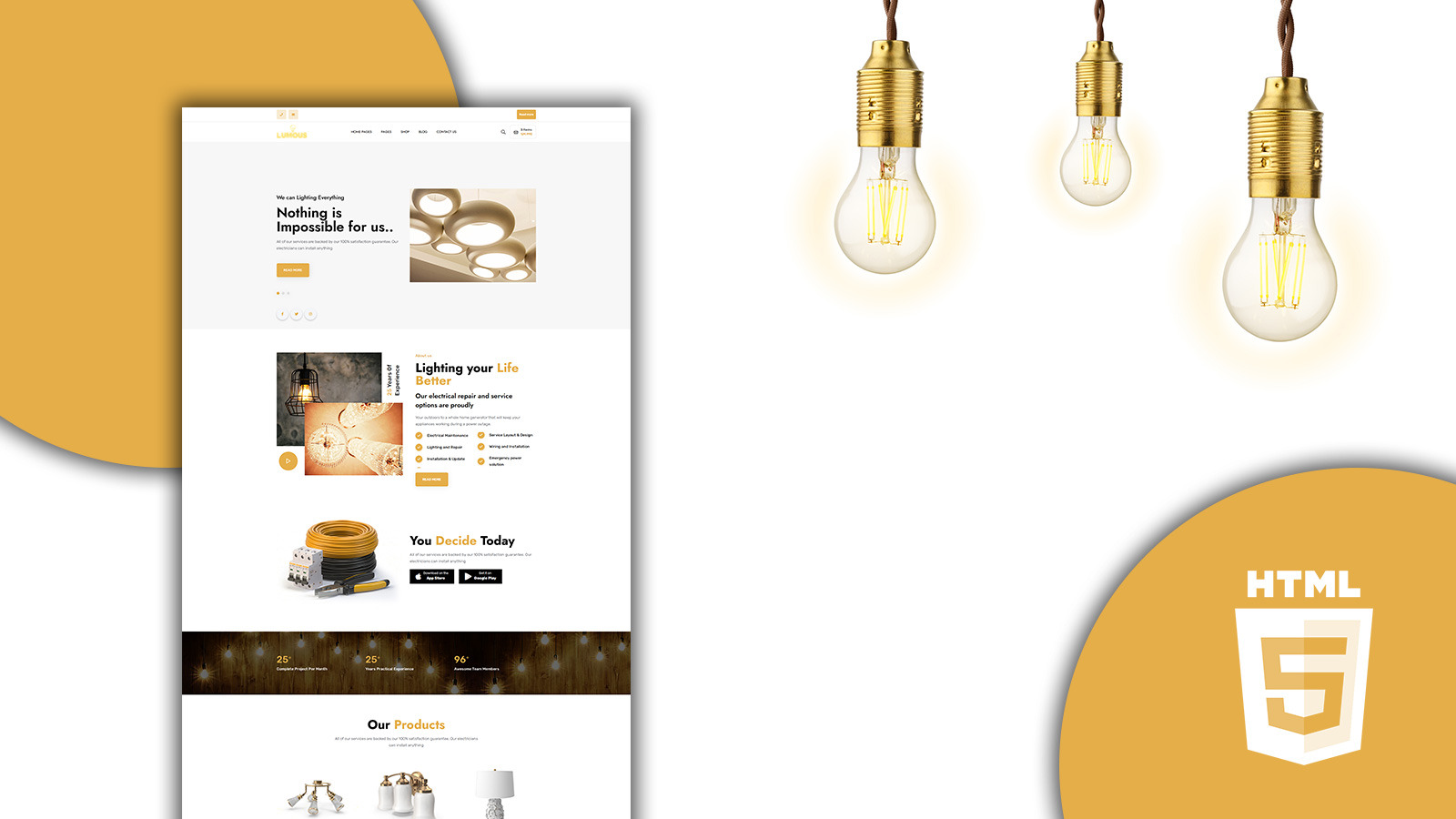 Lumus Lighting and Electric Shop HTML5 Template
