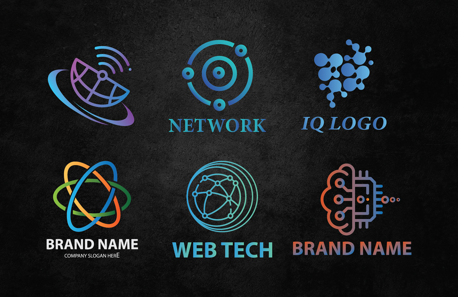 Digital Technology Logo Design Set #186985 - TemplateMonster