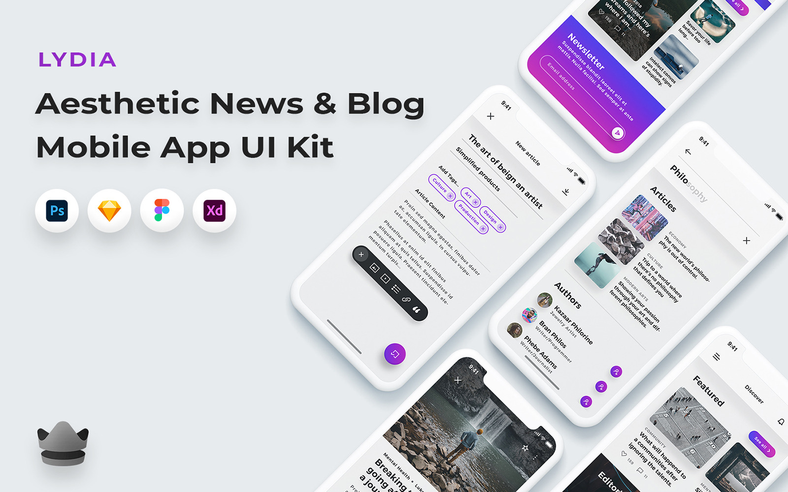 Lydia - News And Blogging App UI Kit - TemplateMonster
