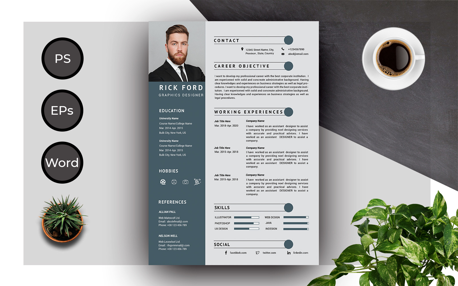 Resume Template of Rick Ford Creative And Professional CV Resume