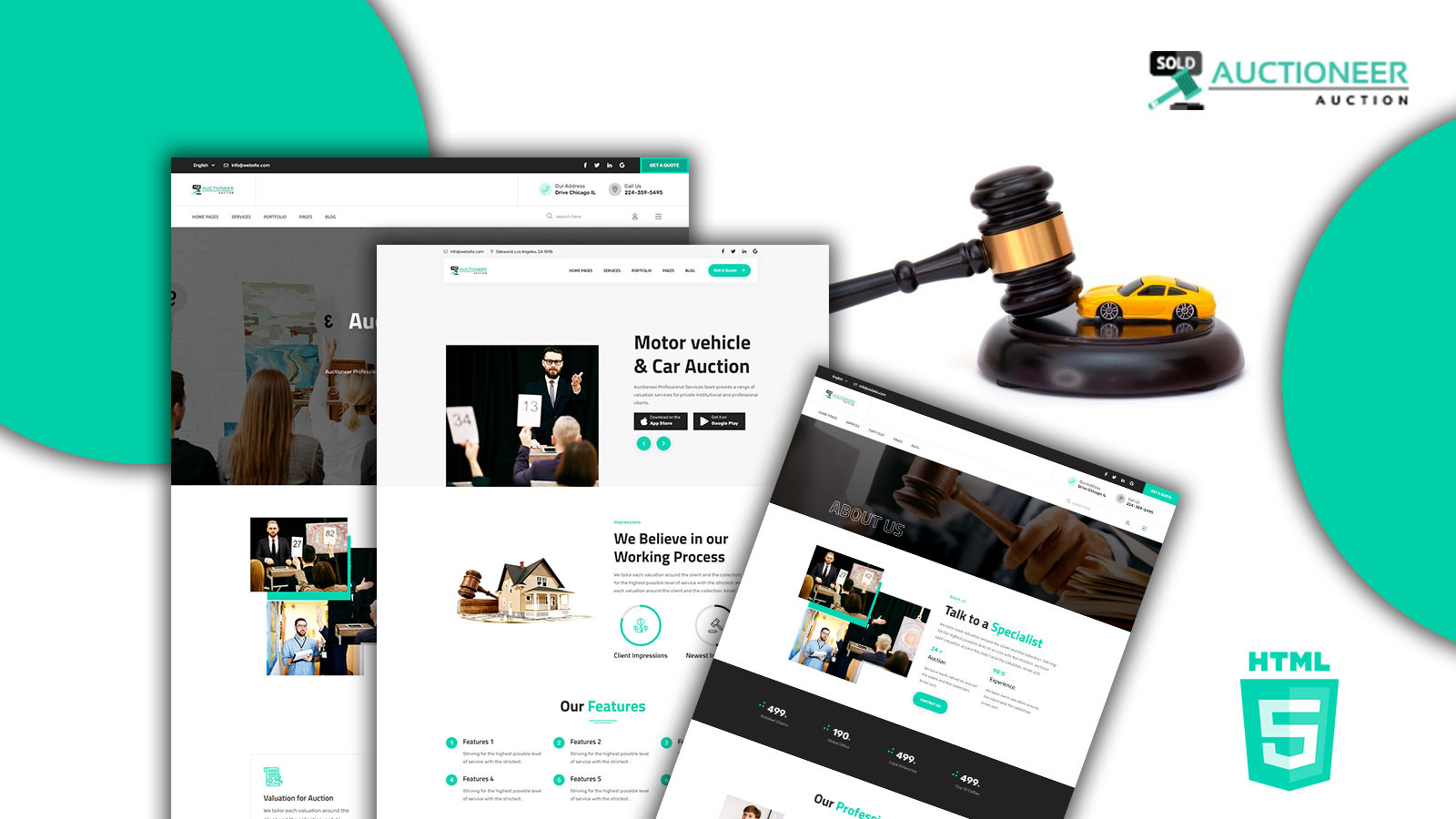 Auctioneer - Auction HTML5 Website template - TemplateMonster
