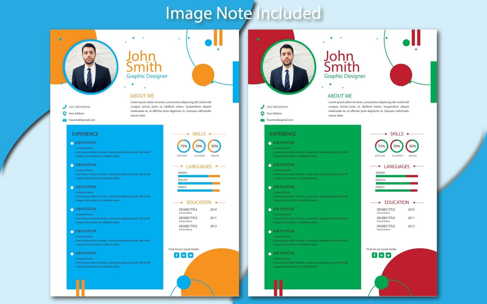 Printable New Resume Template #187199 - TemplateMonster