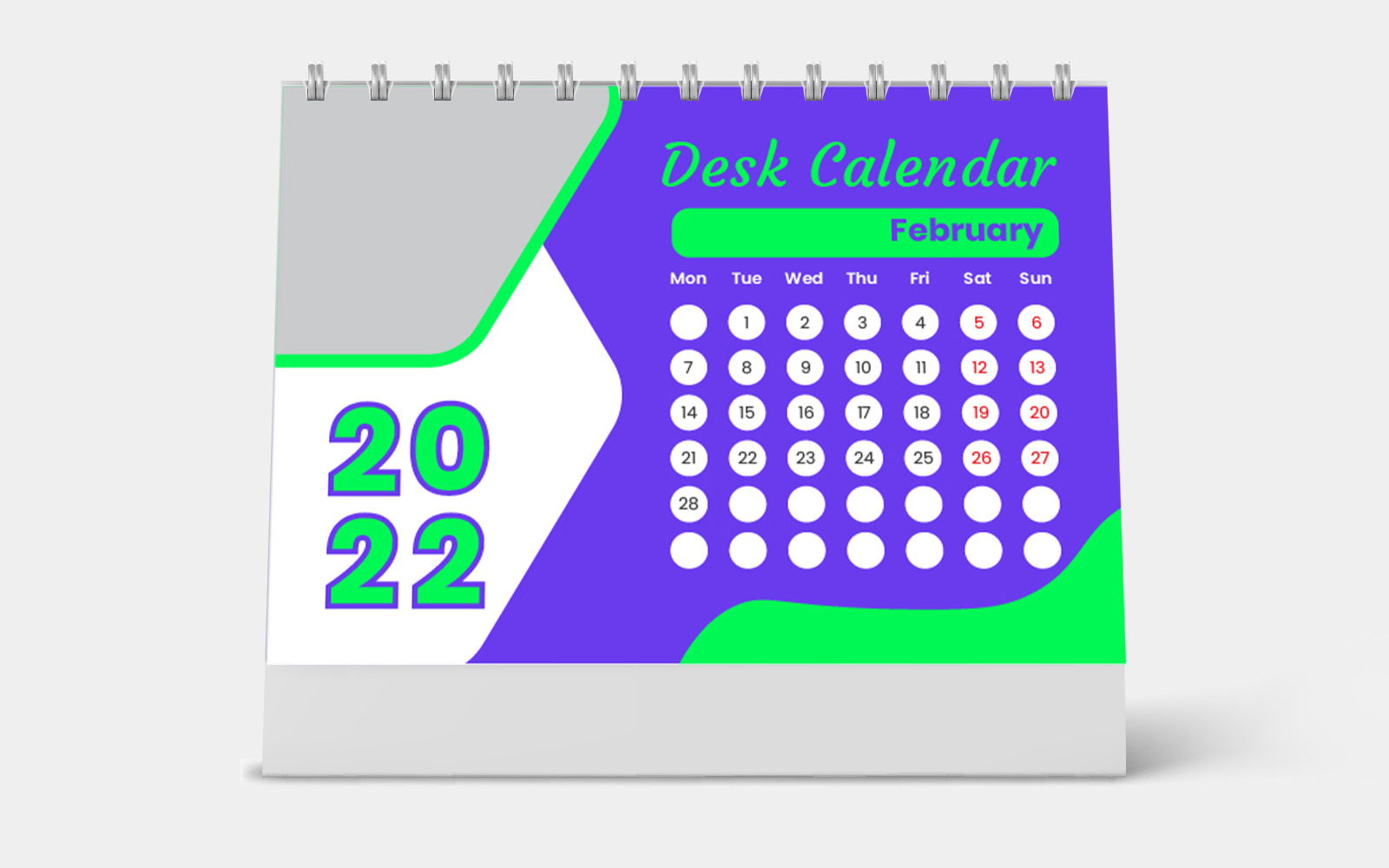 Set Desk Calendar Template 2022 187190 TemplateMonster
