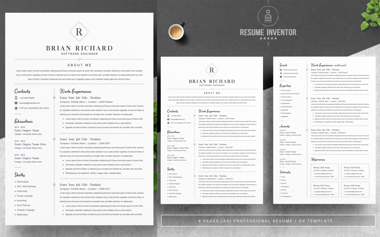 Brian Richard / Clean Resume Template - TemplateMonster