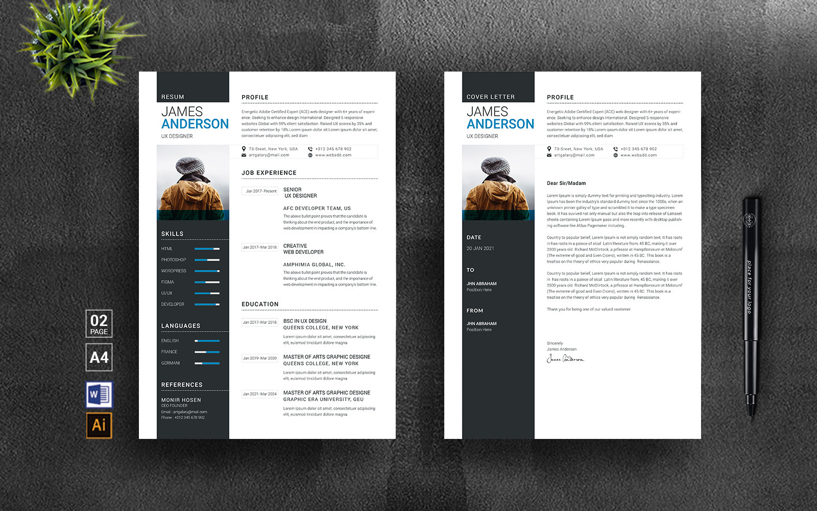 Professional Resume Word Template #187425 - TemplateMonster