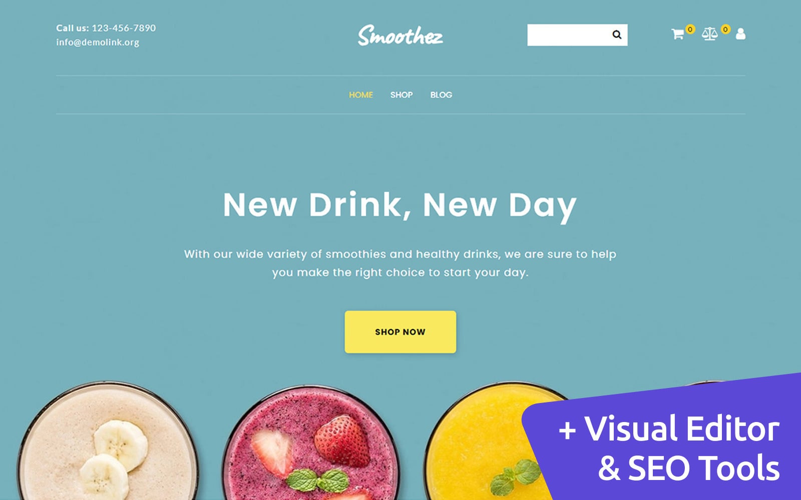 Smoothie Website Template #187474 - TemplateMonster