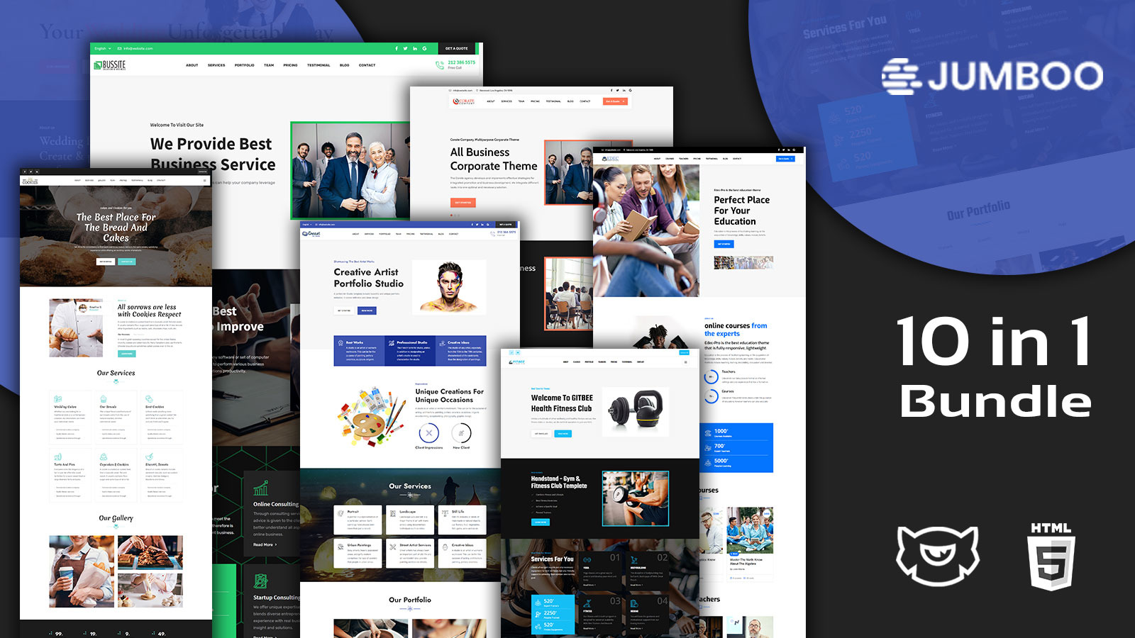 Jumboo Multipurpose Responsive Landing Pages Bundle
