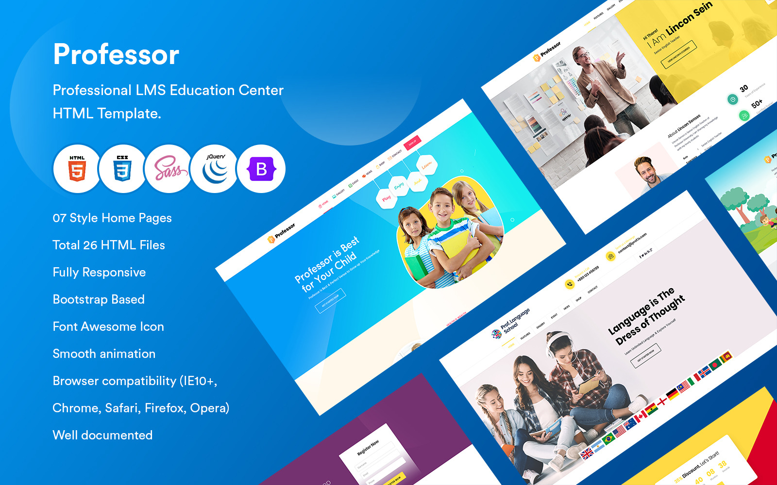 Professor-Professional LMS Education Center HTML Template.
