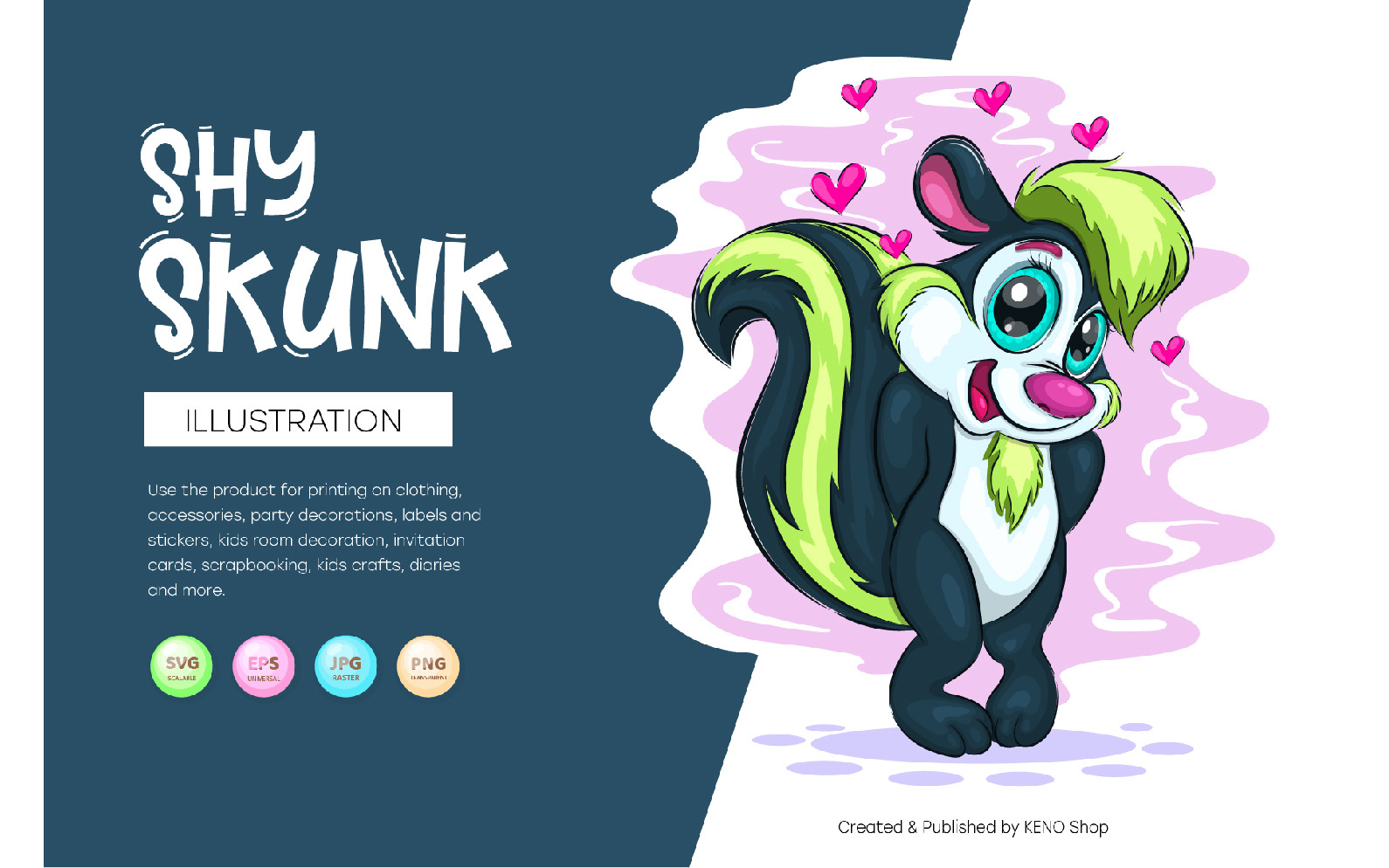 Cartoon Shy Skunk Vector #188754 - TemplateMonster