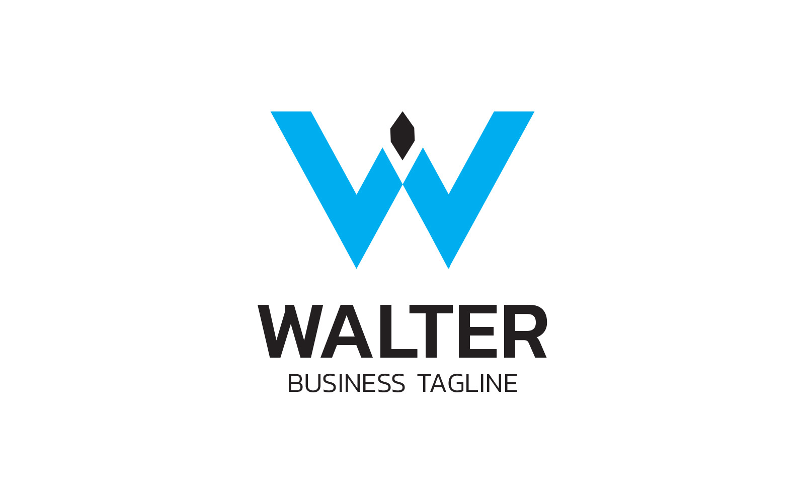 W Letter Walter Logo Design Template - TemplateMonster