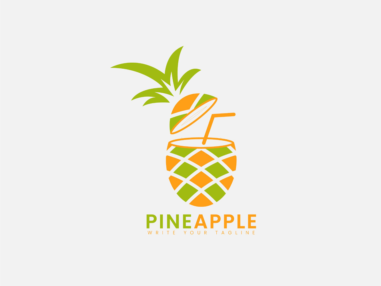 Pineapple Logo Concept For Pineapple Juice - TemplateMonster