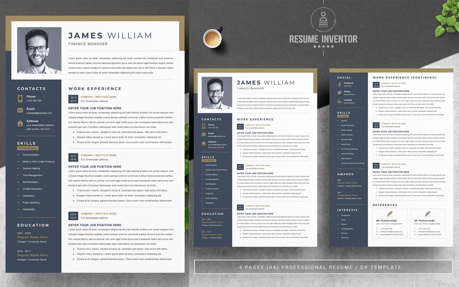 James William Printable Resume Templates - TemplateMonster