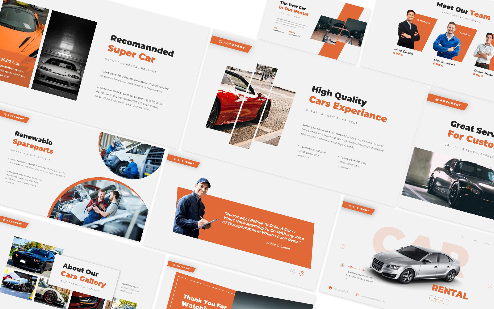 Autorent Car Rental Powerpoint Template - TemplateMonster