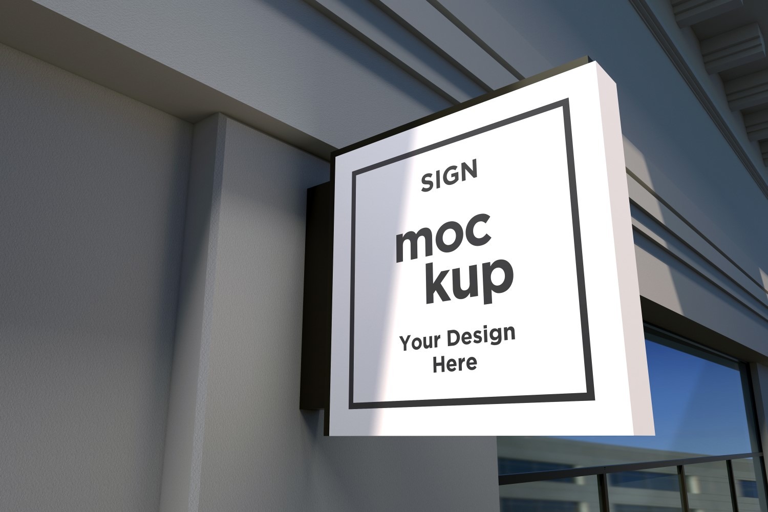 Square Shaped Mount Billboard Signage Mockup Template